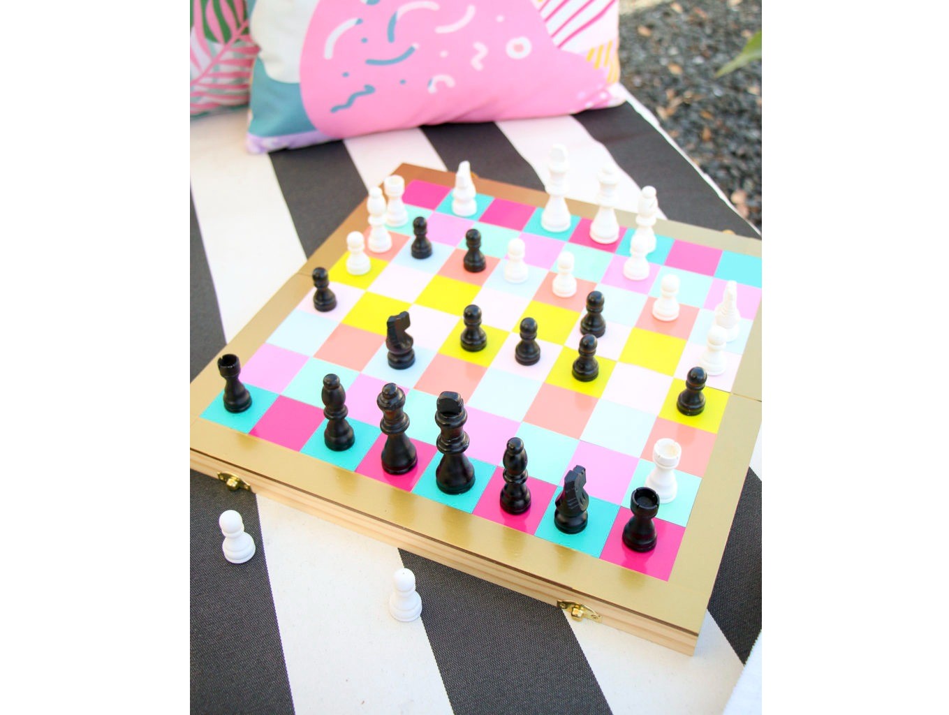 DIY colorful chess set - easy tutorial for game night upgrade - Crafts ...