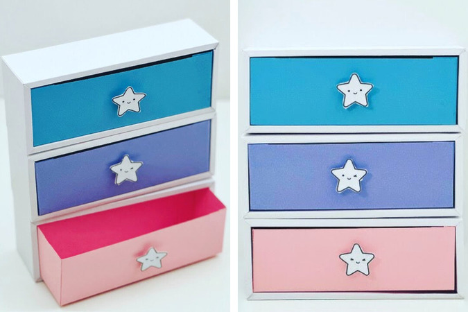 Create a mini paper chest of drawers - fun and practical DIY - Crafts ...