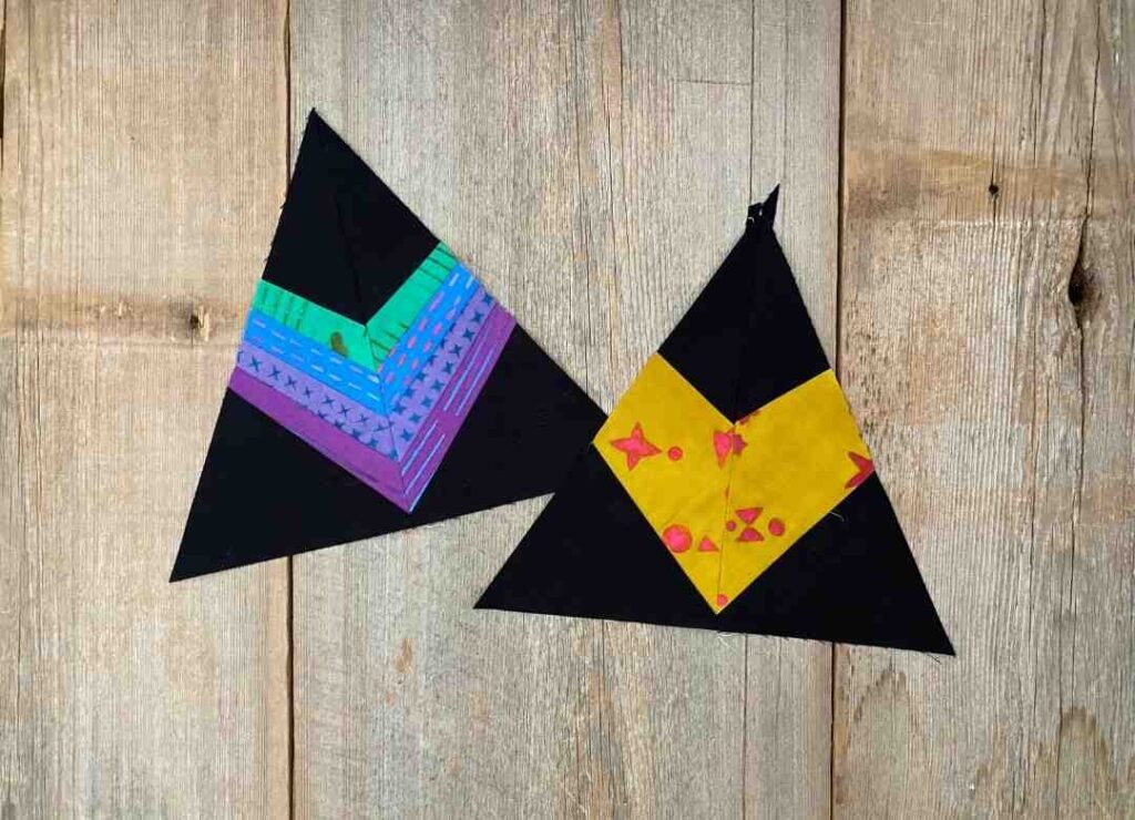 How to make a heart triangle quilt block with freezer paper - Crafts on ...