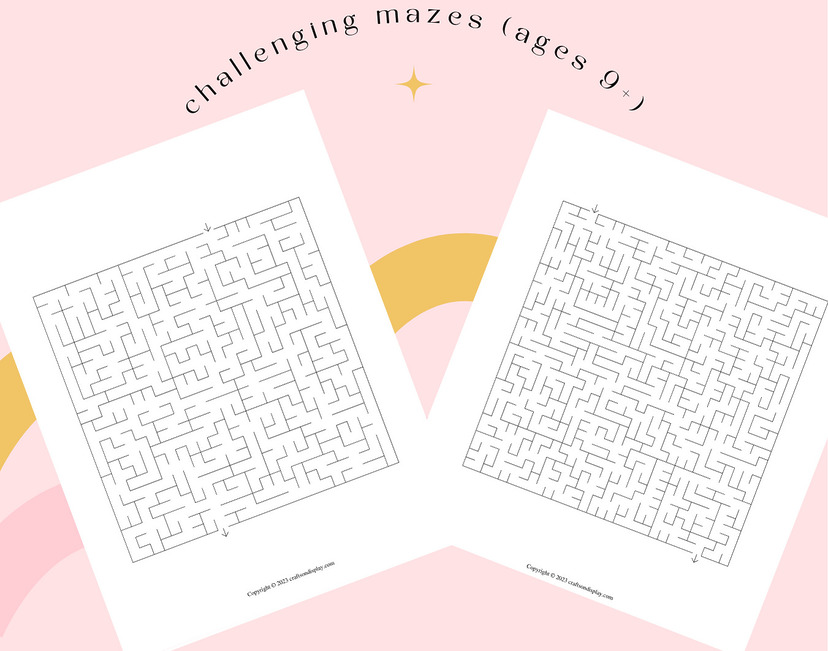 Challenging mazes (ages 9+) - Crafts on display