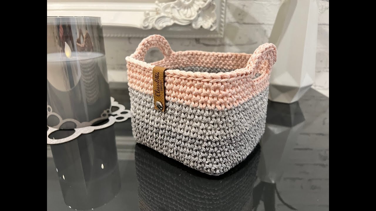 Easy crochet square basket - free pattern - Crafts on display