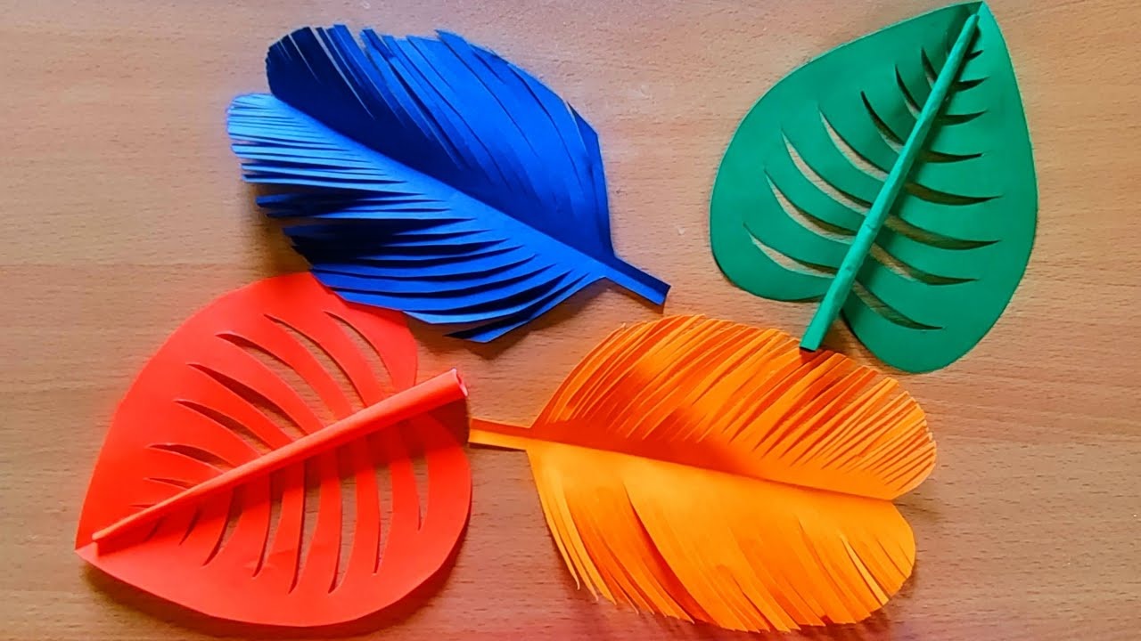 How to make cute paper leaves: fun and easy DIY craft tutorial - Crafts ...