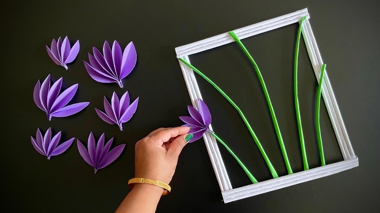 DIY paper flowers wall art - easy and elegant home decor tutorial ...