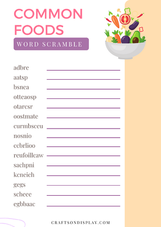 Common foods - Crafts on display