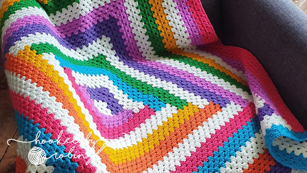 Crochet log cabin granny square blanket - Crafts on display