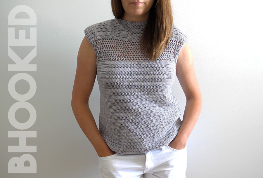 Easy crochet top pattern with a lace panel and comfy fit - Crafts on ...