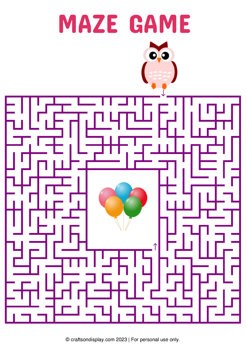 Challenging mazes (ages 9+) - Crafts on display