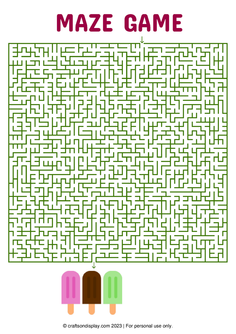 Difficult mazes (ages 13+) - Crafts on display