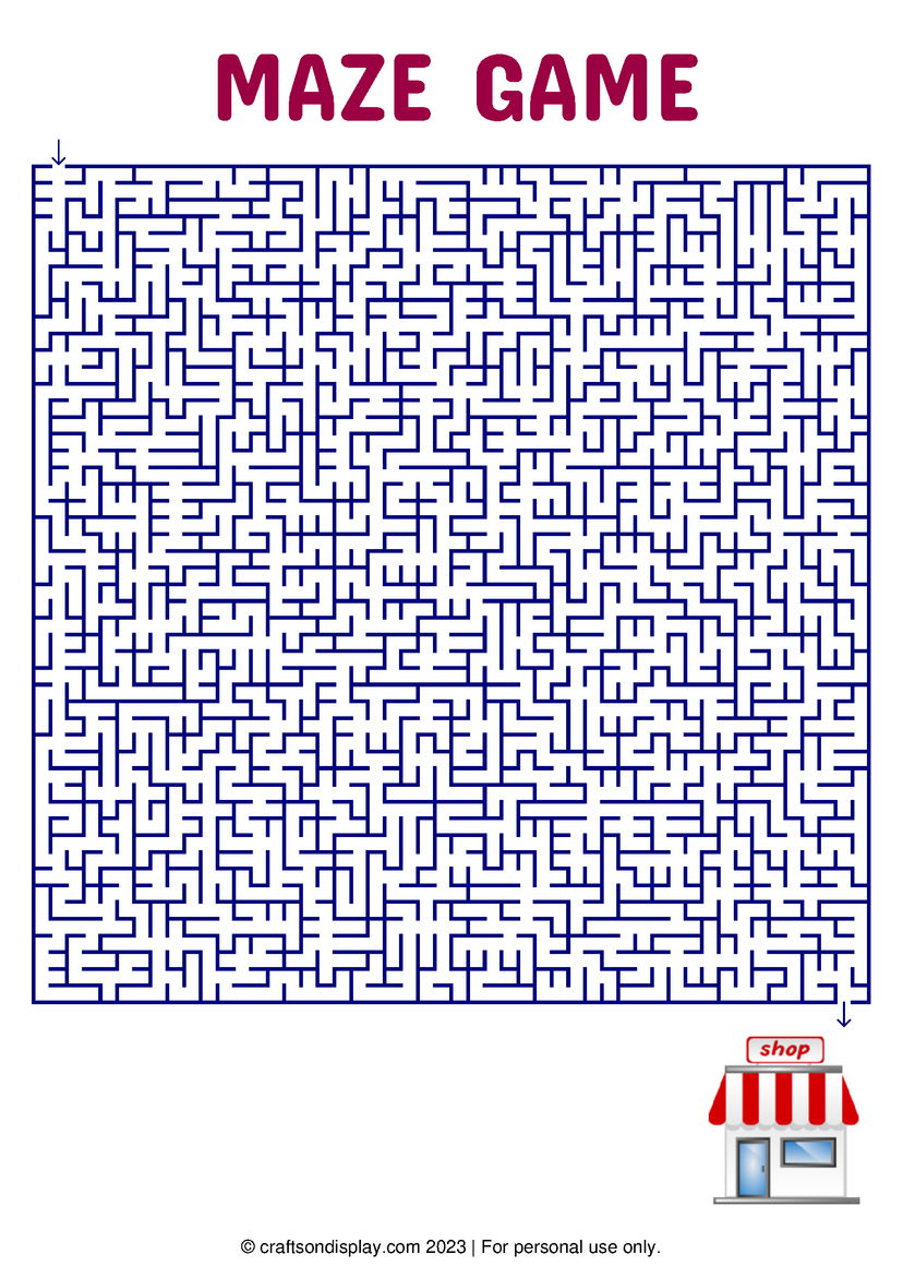 Difficult mazes (ages 13+) - Crafts on display