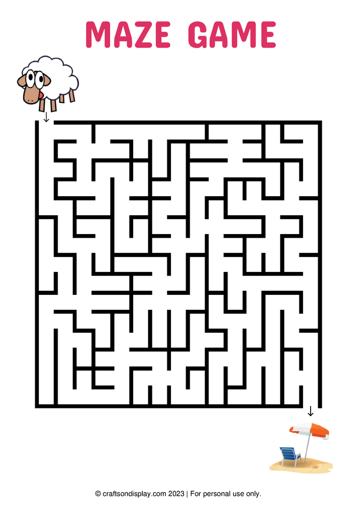Intermediate mazes (ages 7-9) - Crafts on display