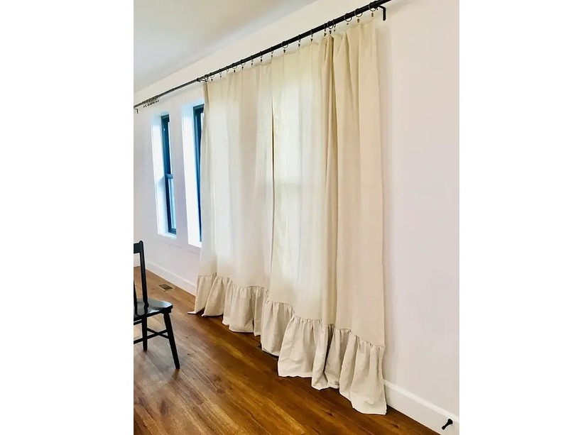 DIY tutorial: make drop cloth curtains with a ruffle - Crafts on display