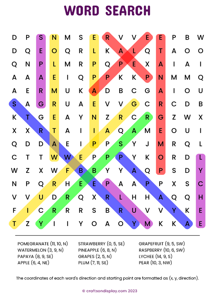 Word Search Crafts On Display word-search-crafts-on-display