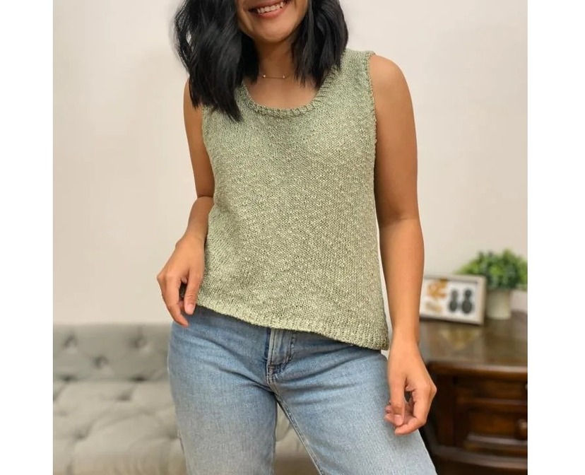 How to knit a tank top for beginners (free pattern) - Crafts on display