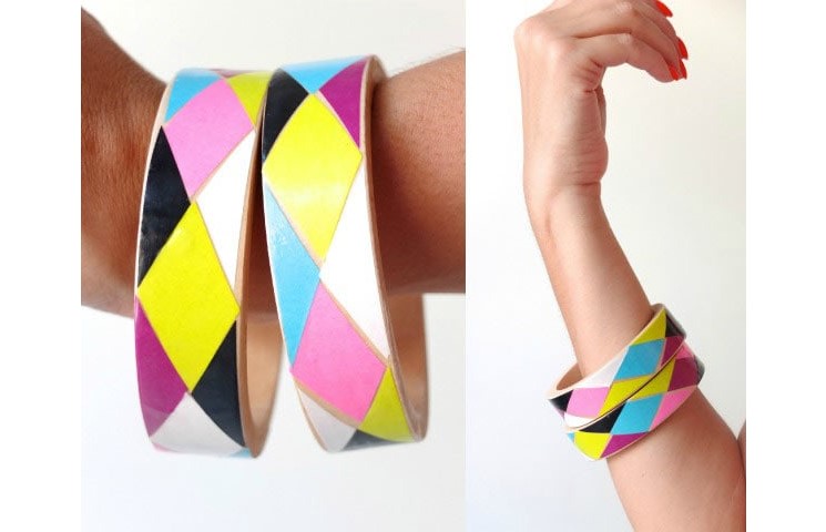 How to make wooden decoupage bangles with paper scraps - Crafts on display
