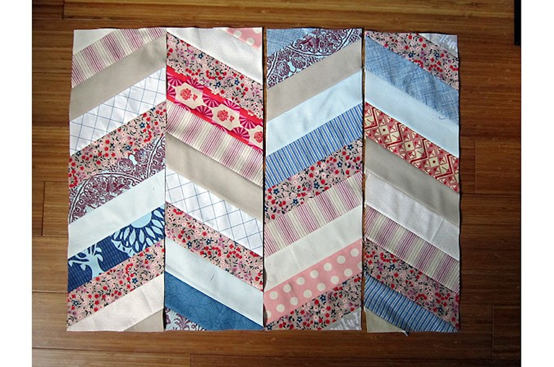 Herringbone block tutorial - Crafts on display