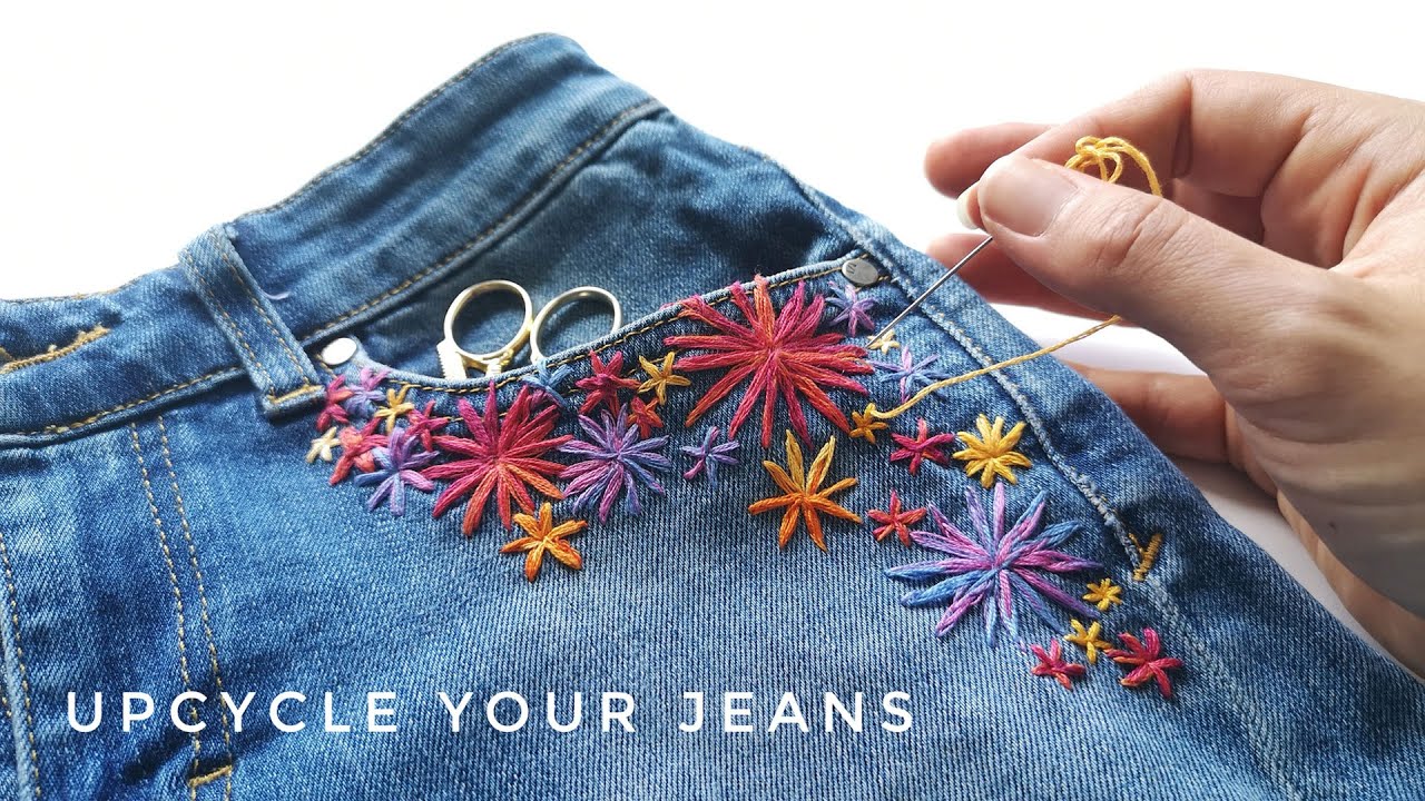 Upgrade your jeans with modern hand embroidery - Crafts on display