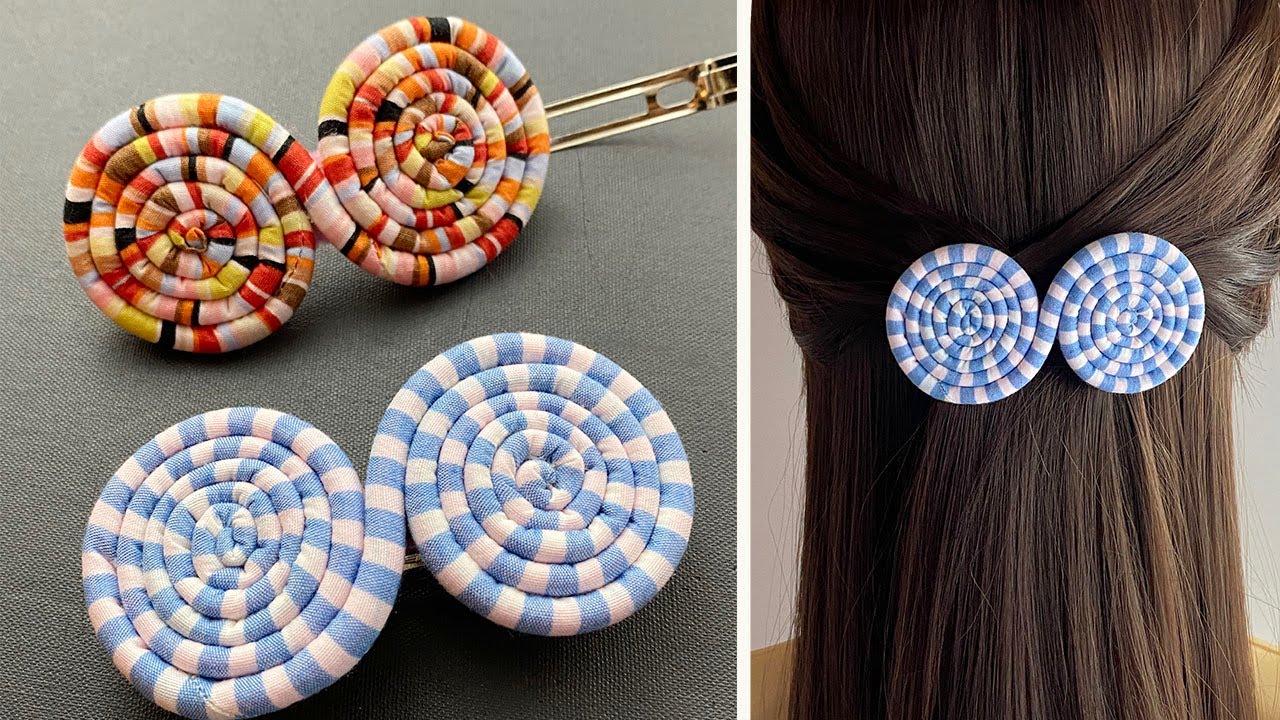 DIY fabric hair clip with a spiral design: easy and stylish project ...