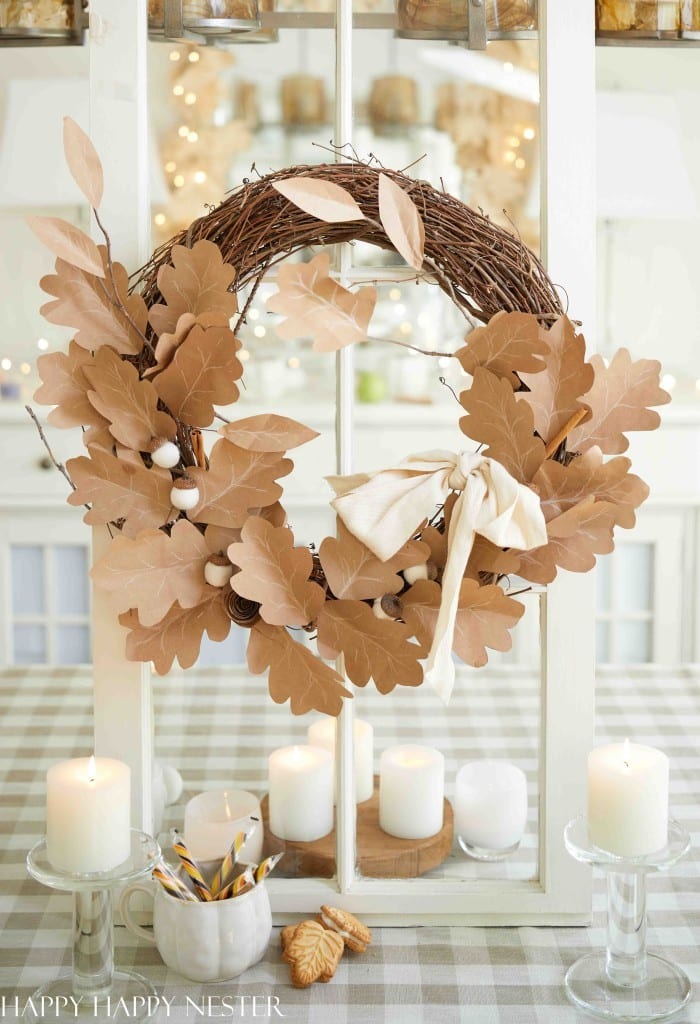 DIY fall wreath made from upcycled paper bags - Crafts on display