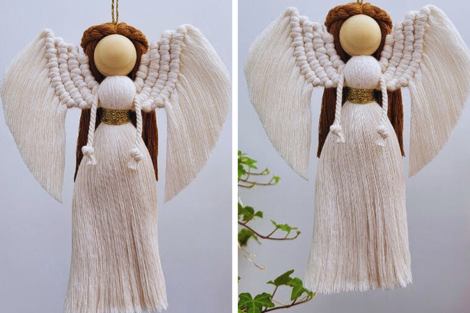 DIY macrame angel ornament - Crafts on display