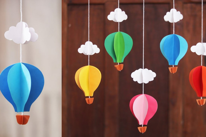 DIY 3D paper hot air balloons - Crafts on display