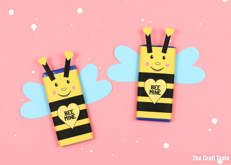 Bee Valentine chocolate wrapper DIY - free printable template - Crafts ...