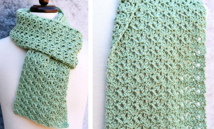 Easy crochet lace scarf: free pattern - Crafts on display