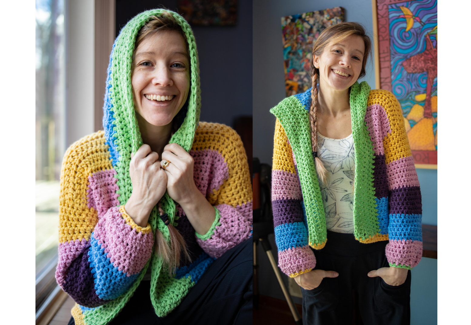 Easy crochet hoodie pattern - beginner-friendly & cozy - Crafts on display