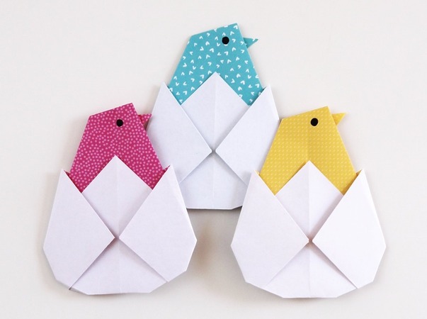 Fold a chick in an egg from one sheet of paper - easy origami - Crafts ...