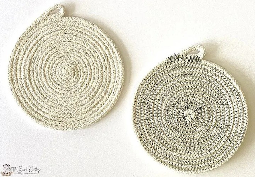 How to sew cotton rope coasters with your sewing machine - Crafts on ...