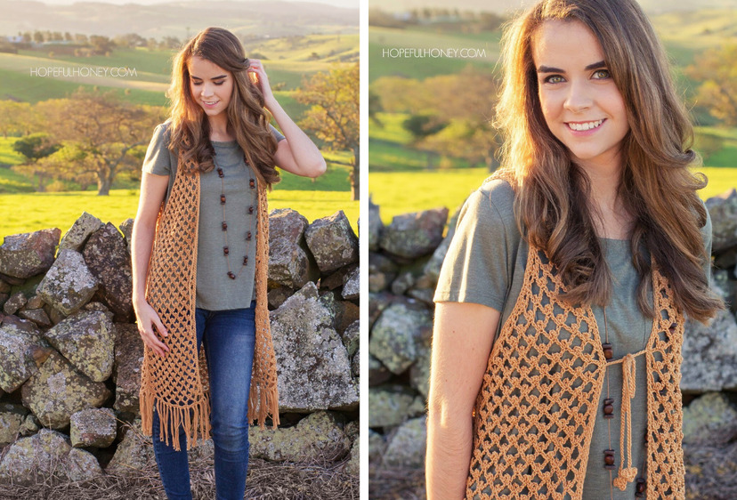 Free boho vest crochet pattern - Crafts on display