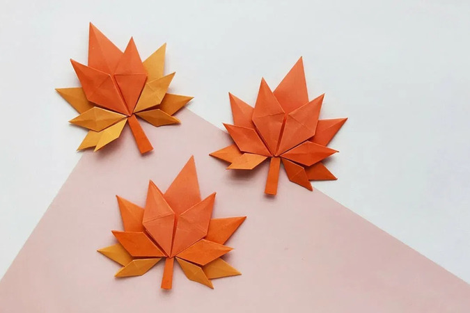 DIY origami maple leaf for beautiful autumn decor - Crafts on display
