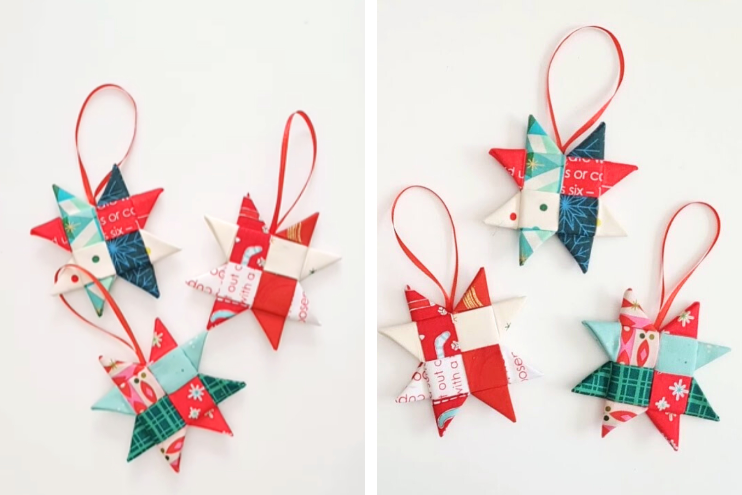 How to make easy folded fabric stars for holiday decor - Crafts on display