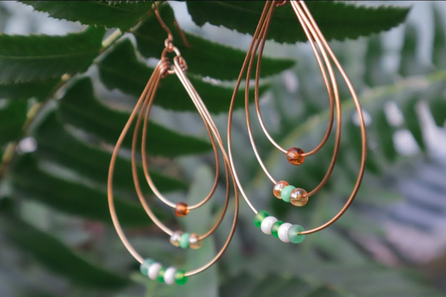 DIY tri-color dangle wire earrings - easy tutorial for beginners ...