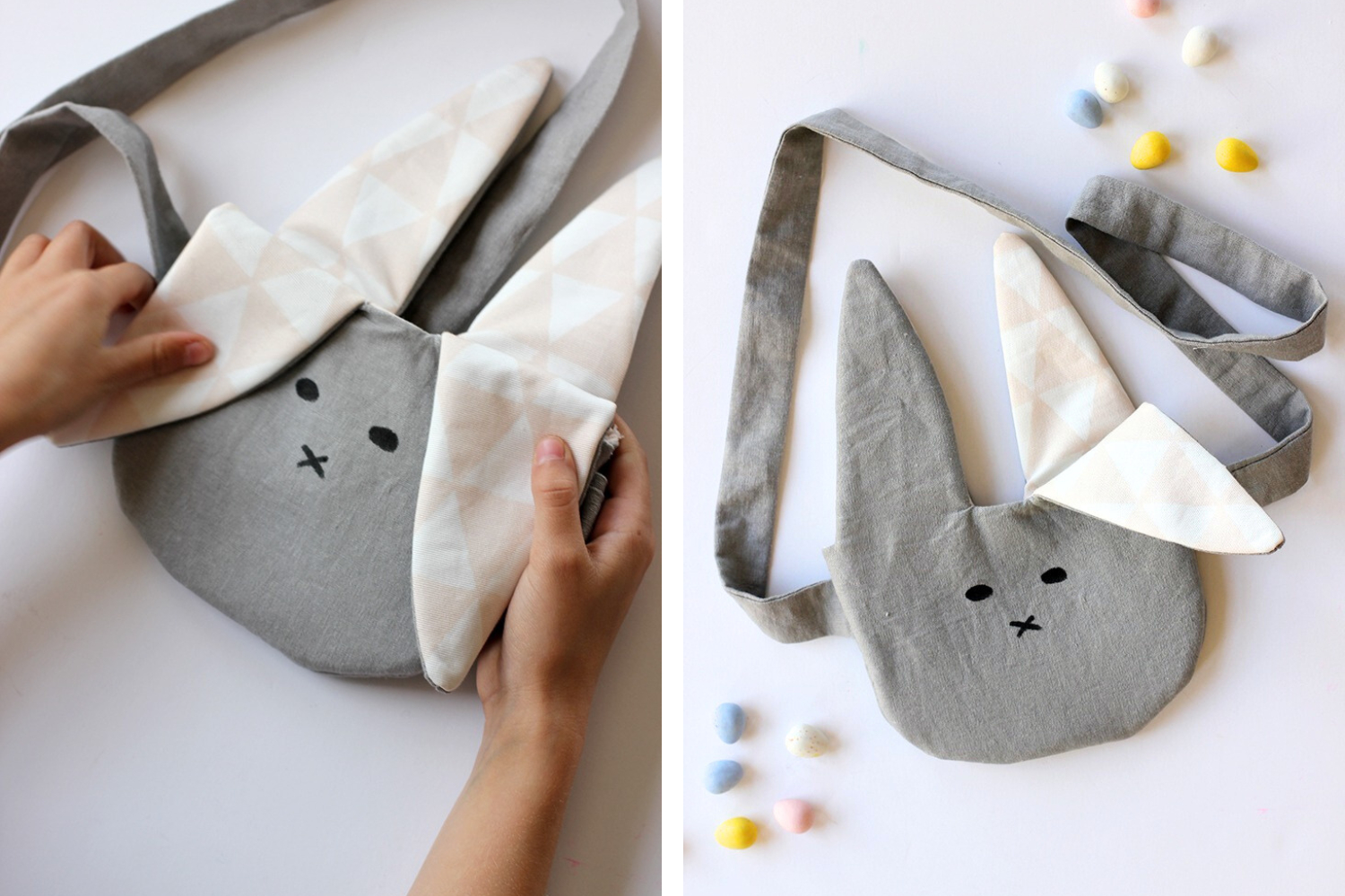 Free bunny purse sewing pattern - easy Easter basket project - Crafts ...