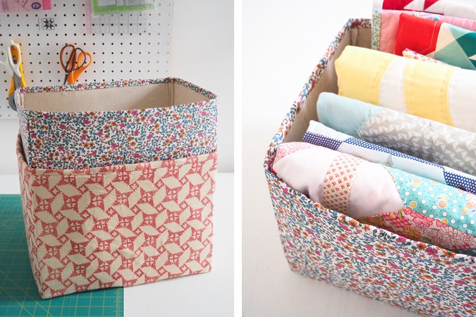 Free fabric box sewing pattern - easy and sturdy storage solution ...