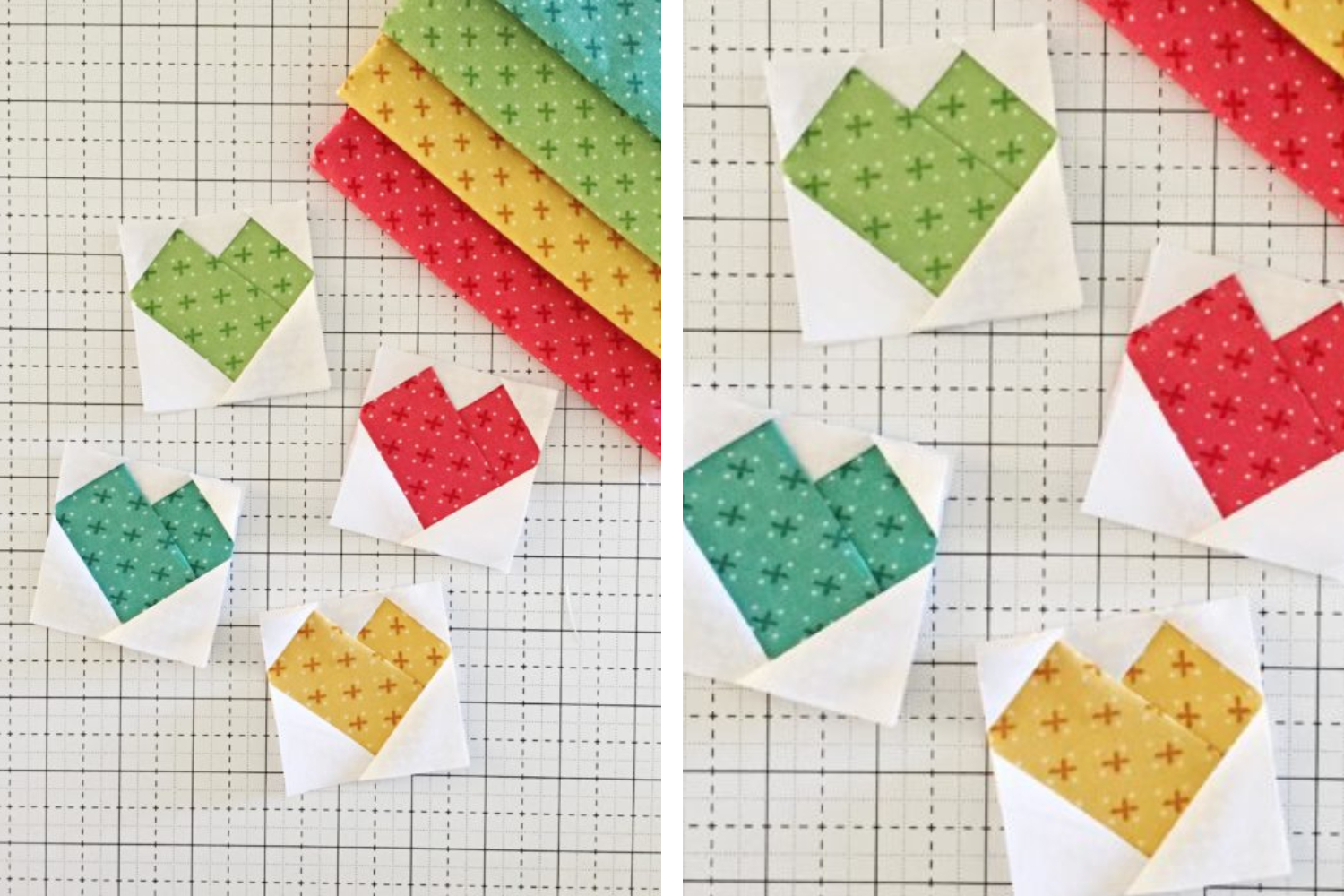 How to sew a heart quilt block - beginner-friendly FPP project - Crafts ...