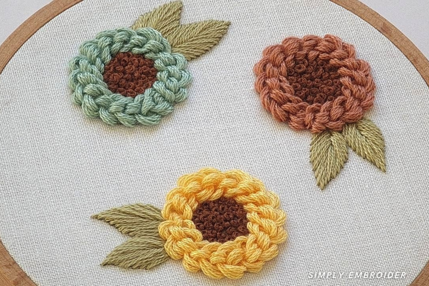 Easy flower embroidery for beginners - learn 4 simple stitches - Crafts ...