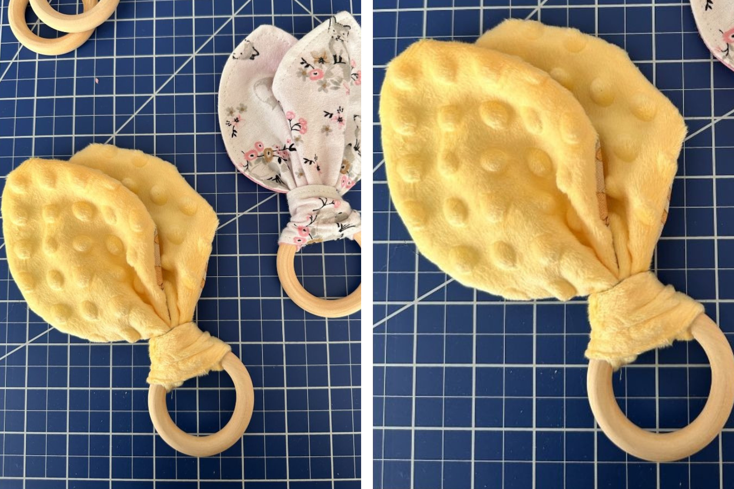 Beginner sewing project: baby teething ring with bunny ears - Crafts on ...
