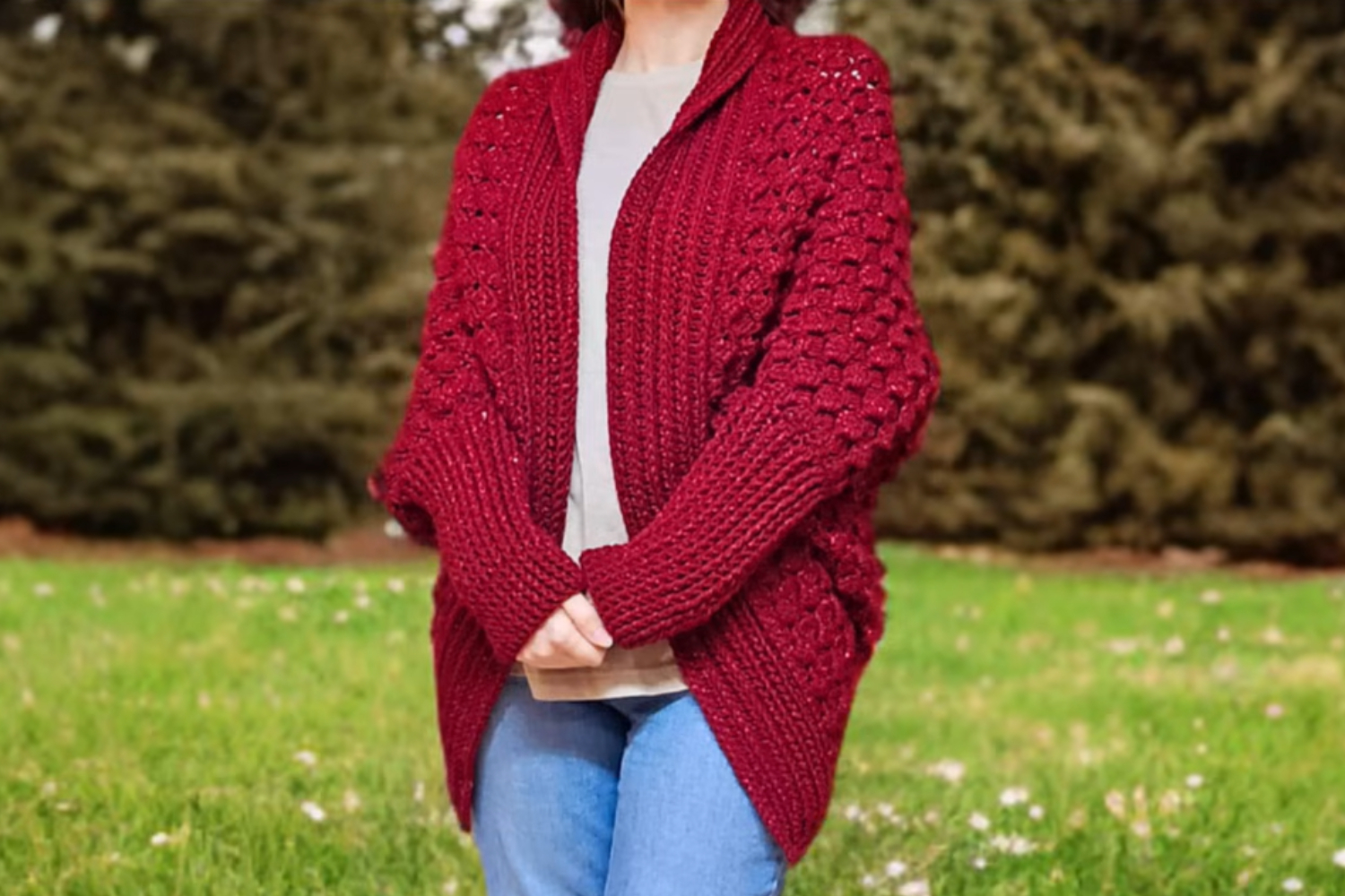DIY cozy crochet cardigan from a simple rectangle: free pattern ...