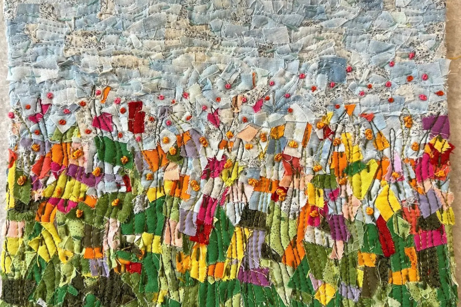 Confetti quilting tutorial | How to paint with fabric scraps - Crafts ...