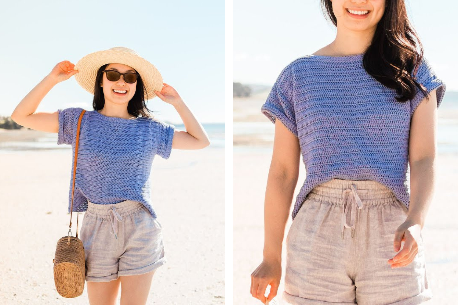 How to crochet a summer tee with just four rectangles - Crafts on display