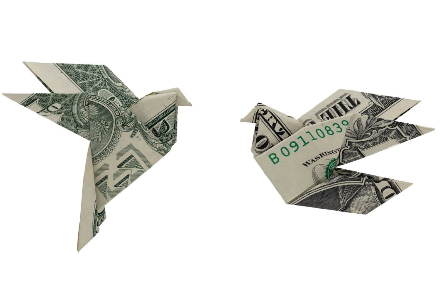 How to turn a dollar bill into an origami pigeon - Crafts on display
