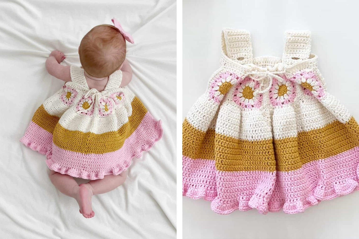 Crochet baby boho sundress - free pattern for 6-12 months - Crafts on ...
