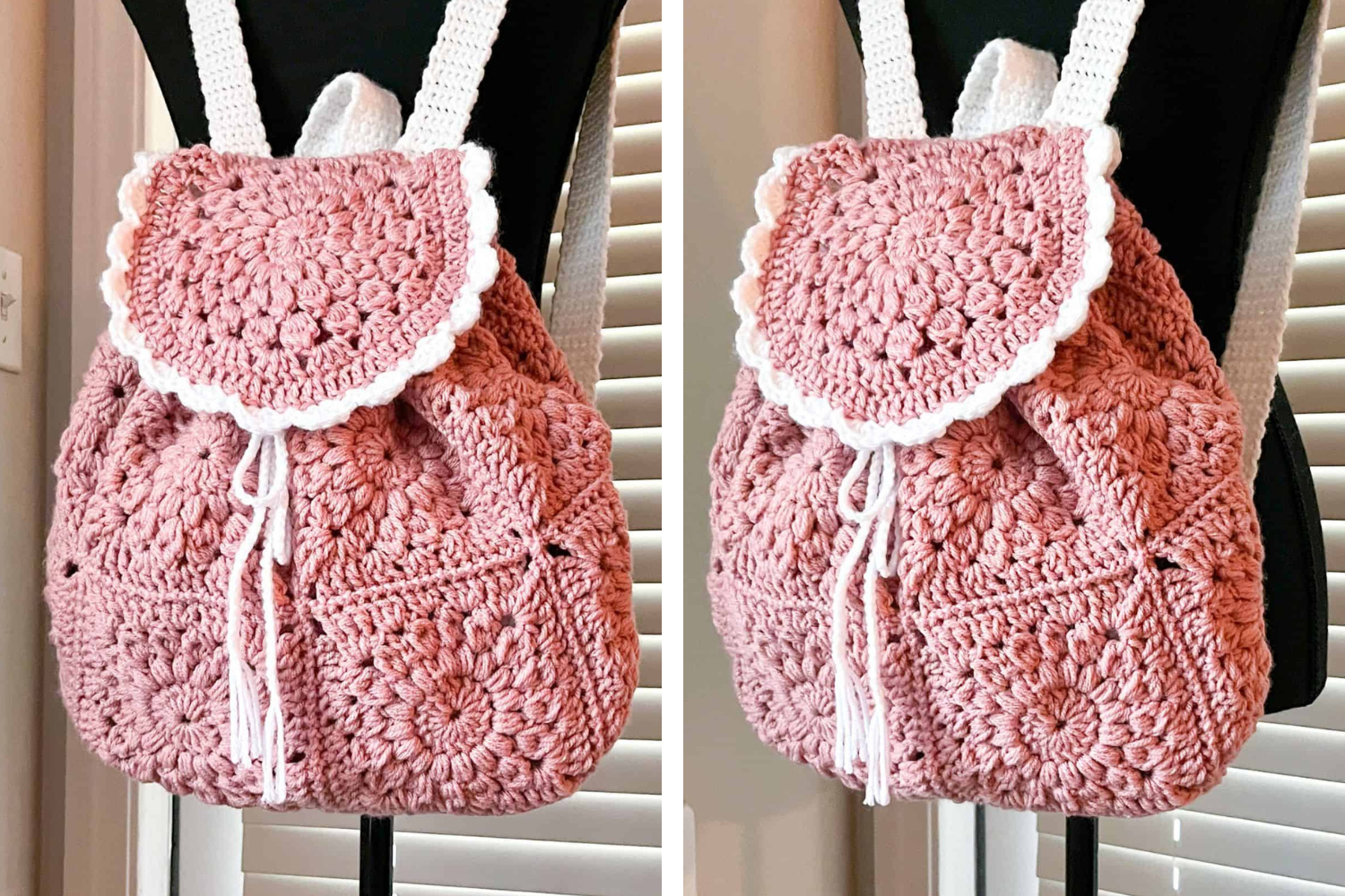 Crochet backpack: free sunburst granny square pattern - Crafts on display