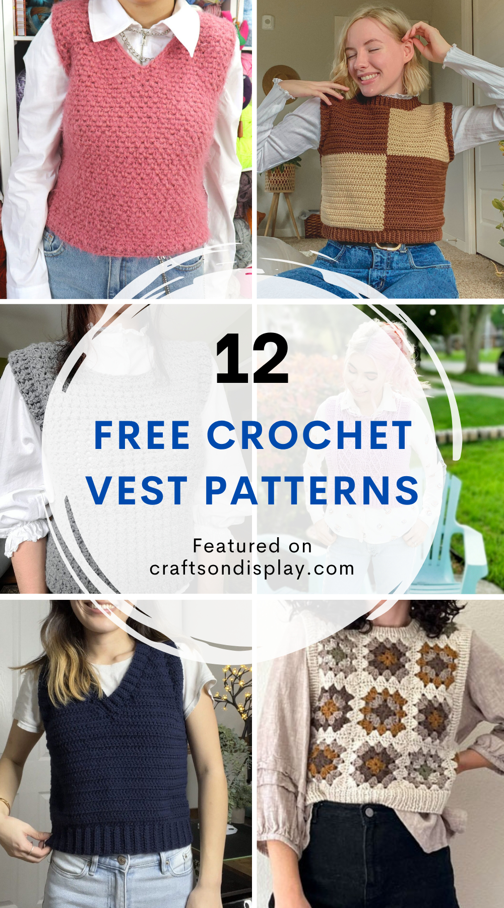 12 free crochet vest patterns perfect for layering - Crafts on display