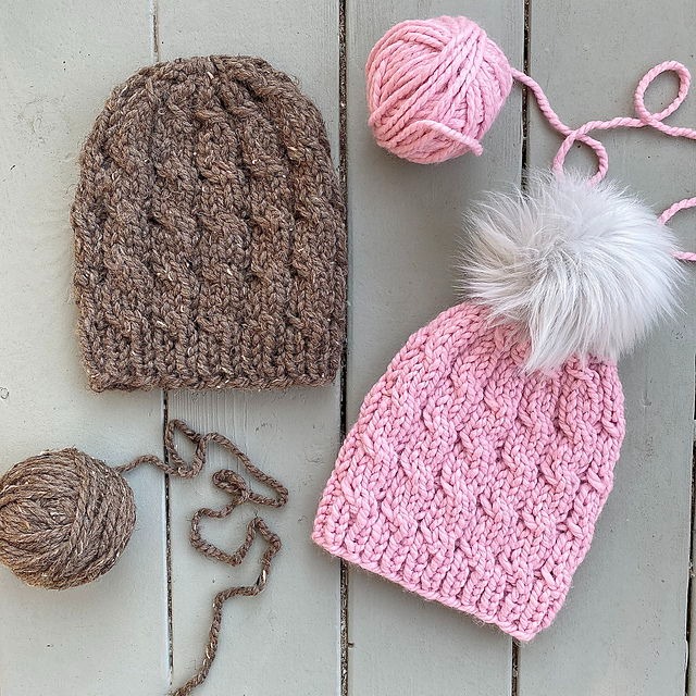 Easy super bulky cable beanie pattern - Crafts on display