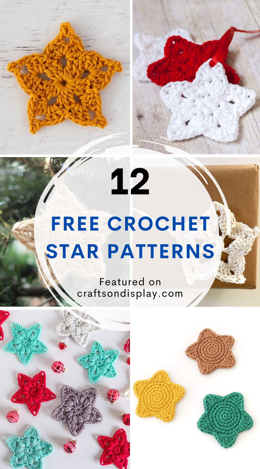 12 free crochet star patterns: easy & quick ornaments - Crafts on display