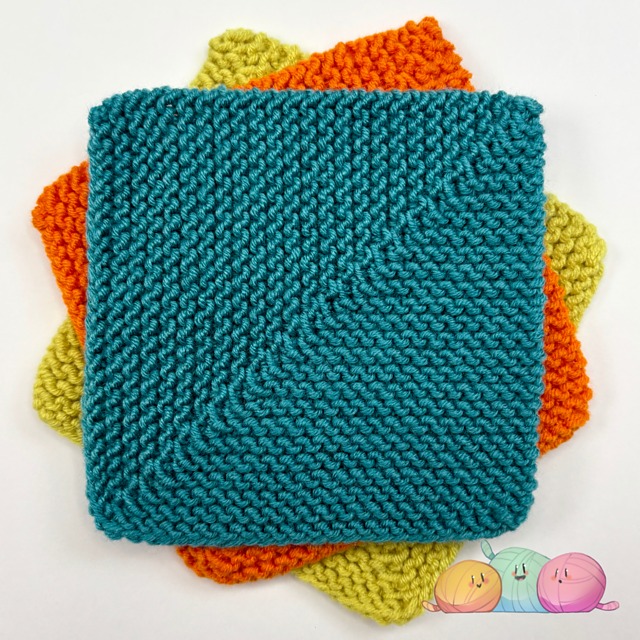 Quick knit mitred square pattern - Crafts on display