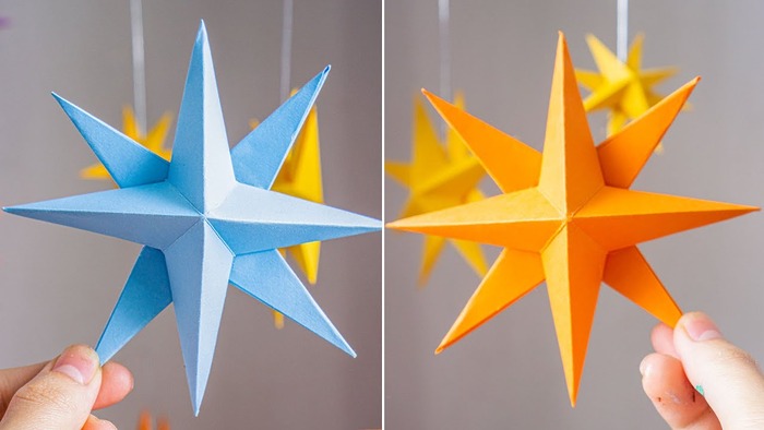 DIY 3D paper star ornaments - Crafts on display