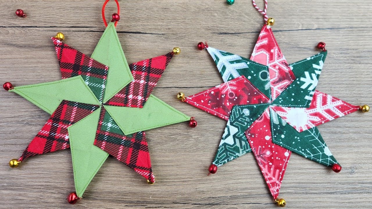 Patchwork star ornament tutorial - Crafts on display